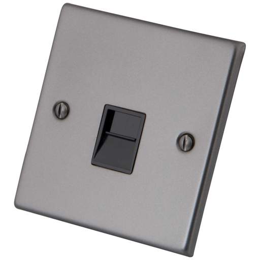 M2 Decorative 1 Gang Master Telephone Socket Black Insert Gunmetal ...