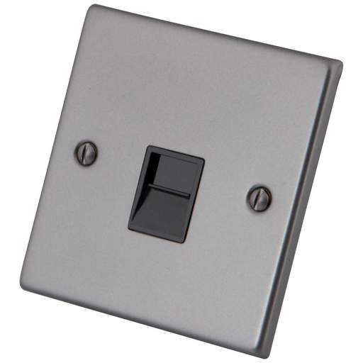 M2 Decorative 1 Gang Secondary Telephone Socket Black Insert Gunmetal ...