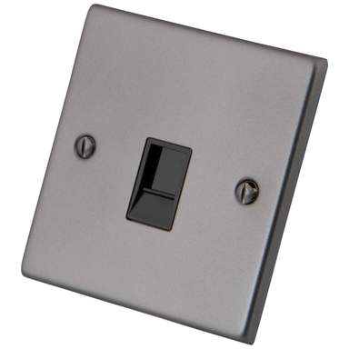 M2 Decorative 1 Gang CAT5E Data Outlet Black Insert Gunmetal (6104-306 ...