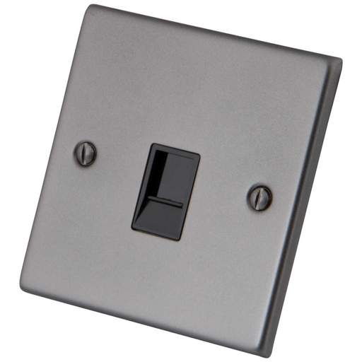 M2 Decorative 1 Gang RJ11 Telephone Socket Black Insert Gunmetal (6104 ...