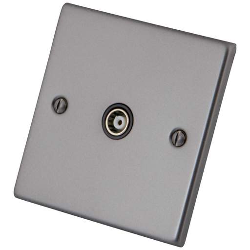 M2 Decorative 1 Gang Isolated Coaxial Socket Black Insert Gunmetal ...