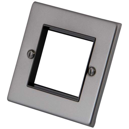 M2 Decorative 1 Gang 2 Euro Module Front Plate Black Insert Gunmetal ...