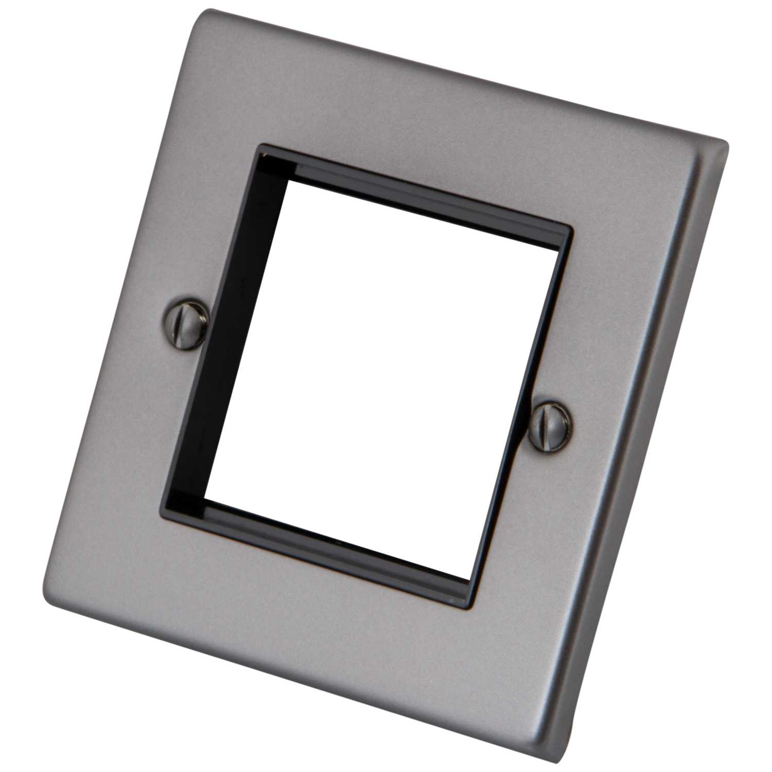 M2 Decorative 1 Gang 2 Euro Module Front Plate Black Insert Gunmetal ...