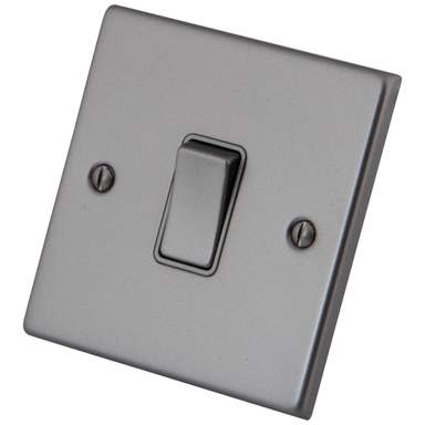 M2 Decorative 10A 1 Gang 2 Way Light Switch Grey Insert Gunmetal (6105 ...