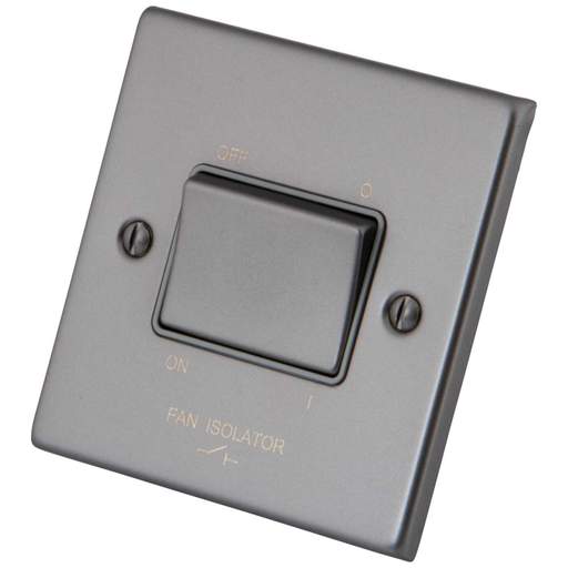 M2 Decorative 10A Triple Pole Fan Isolator Grey Insert Gunmetal (6105 ...