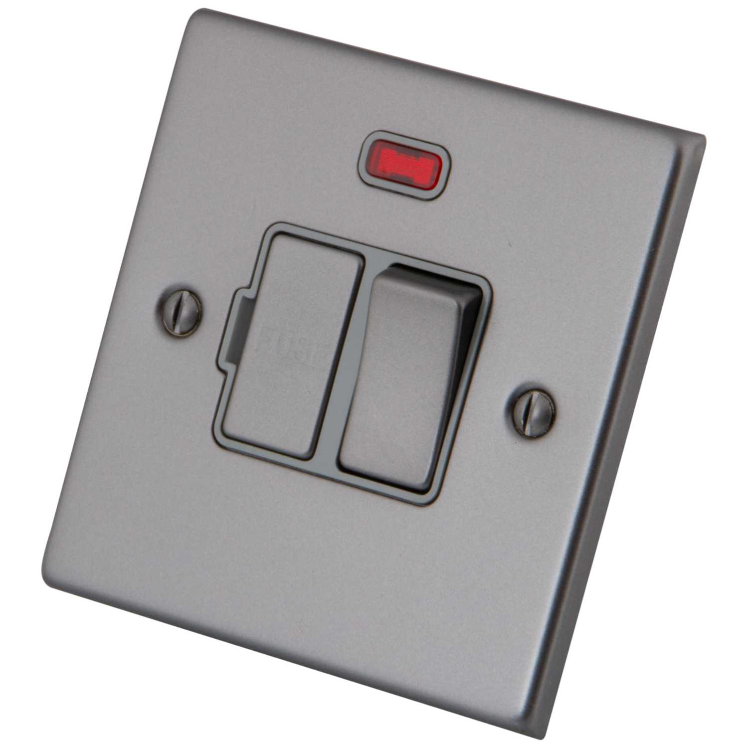 M2 Decorative 13A Switched Fused Spur with Neon Grey Insert Gunmetal ...