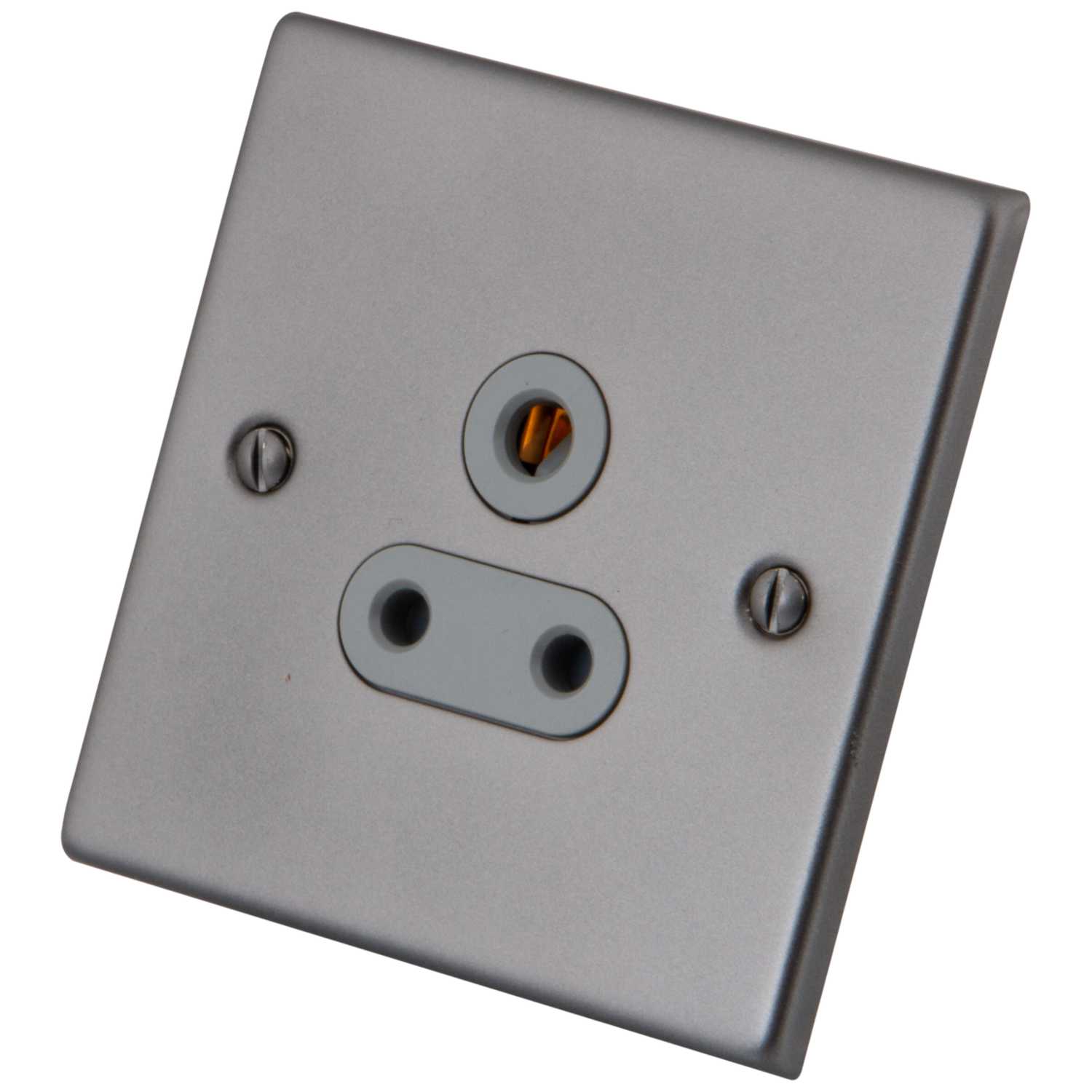 M2 Decorative 5A 1 Gang Unswitched Single Socket Grey Insert Gunmetal ...