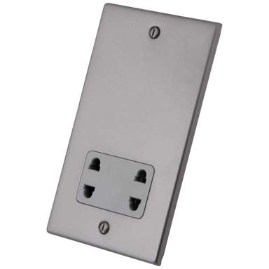 M2 Decorative Dual Voltage Shaver Socket Grey Insert Gunmetal (6105-110 ...