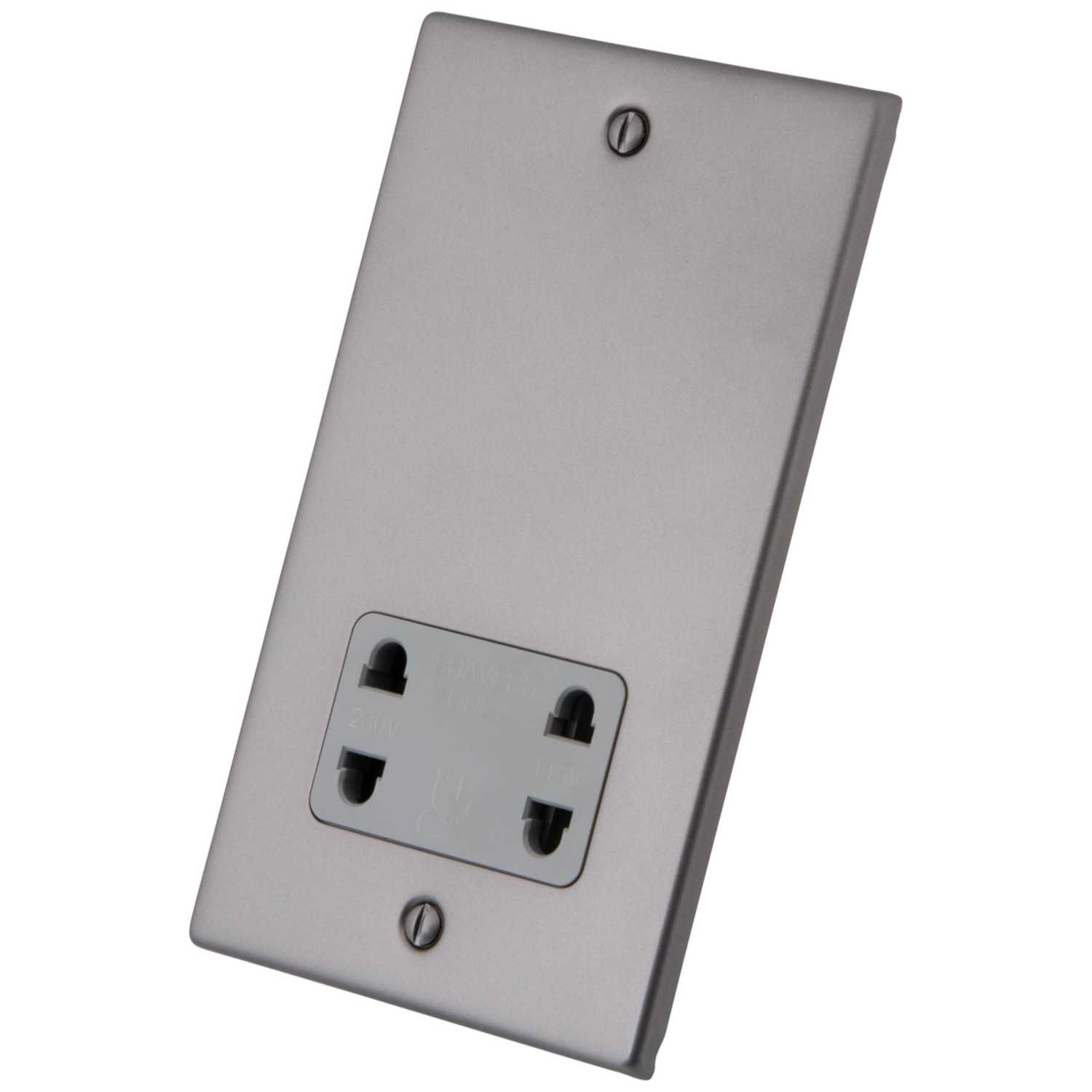 M2 Decorative Dual Voltage Shaver Socket Grey Insert Gunmetal (6105-110 ...