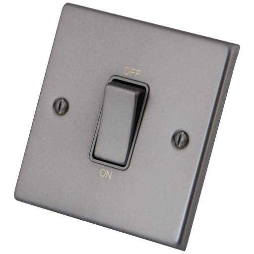 M2 Decorative 45A DP 1 Gang Switch Grey Insert Gunmetal (6105-200) | CEF