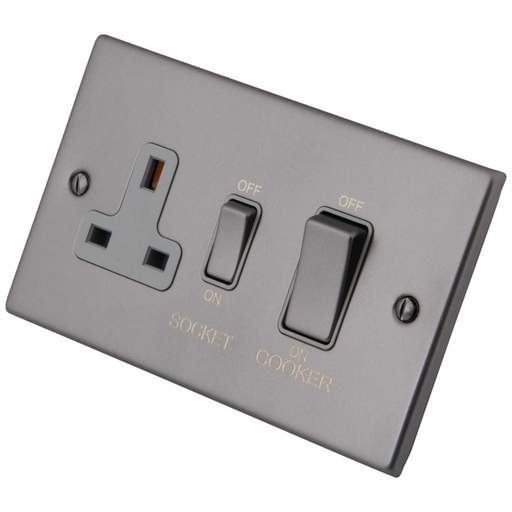 M2 Decorative 45A Cooker Control Unit Grey Insert Gunmetal (6105-204) | CEF