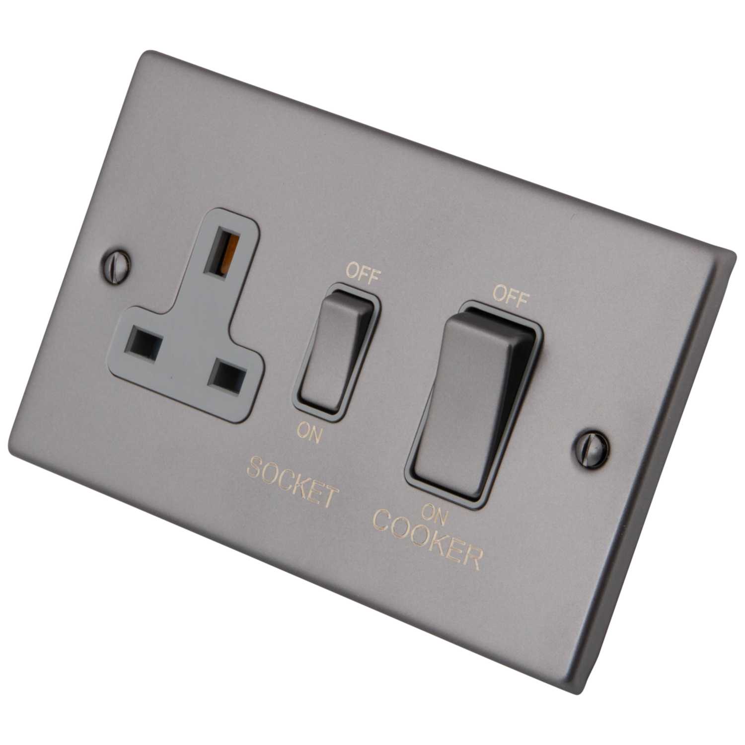 M2 Decorative 45A Cooker Control Unit Grey Insert Gunmetal (6105-204) | CEF