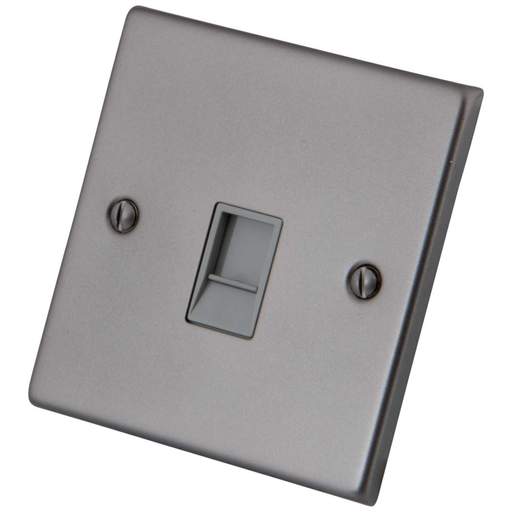 M2 Decorative 1 Gang CAT5E Data Outlet Grey Insert Gunmetal (6105-306 ...