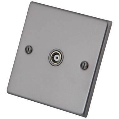 M2 Decorative 1 Gang Isolated Coaxial Socket Grey Insert Gunmetal (6105 ...