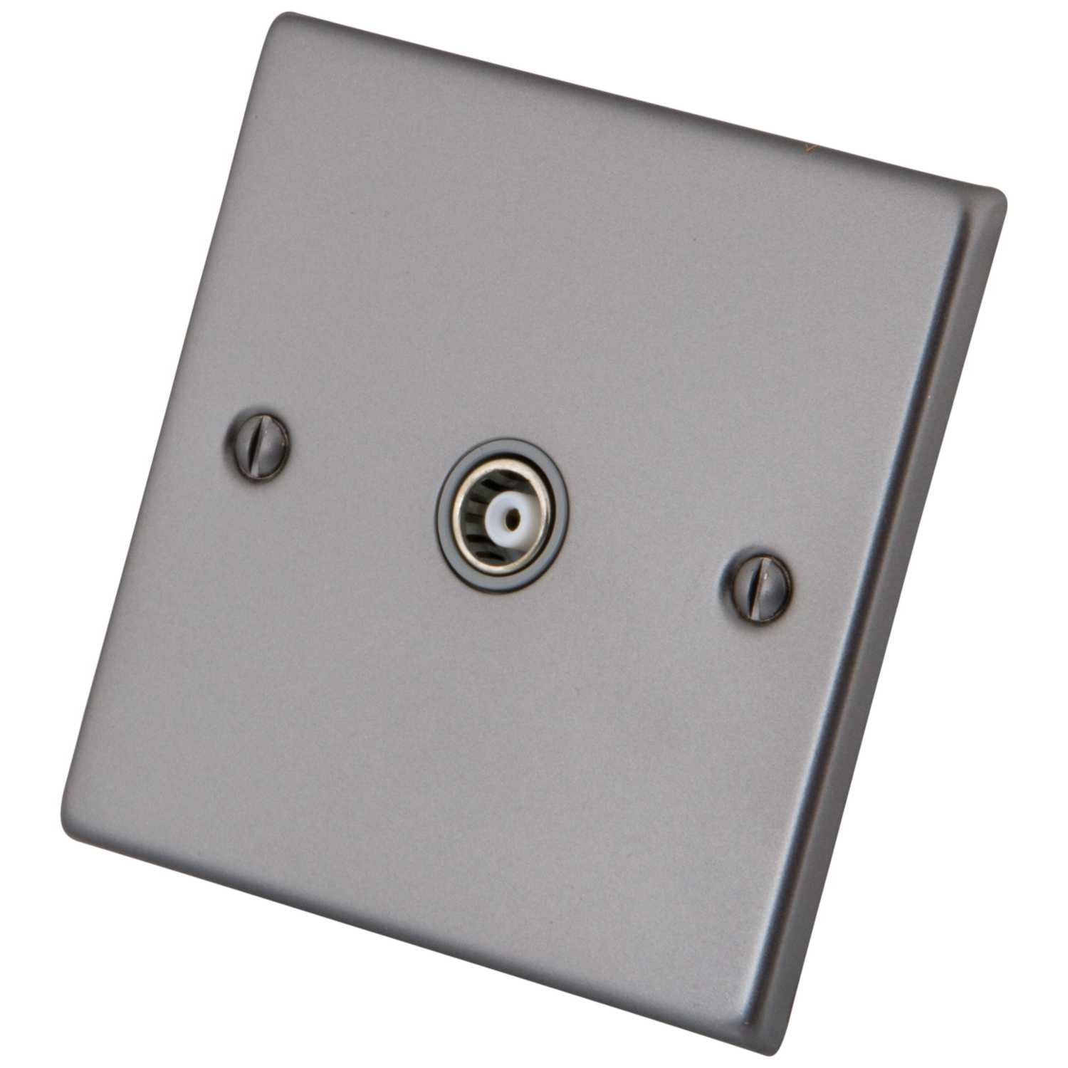 M2 Decorative 1 Gang Isolated Coaxial Socket Grey Insert Gunmetal (6105 ...