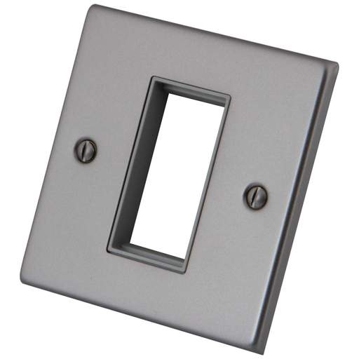 M2 Decorative 1 Gang 1 Euro Module Face Plate Gunmetal Grey Insert ...