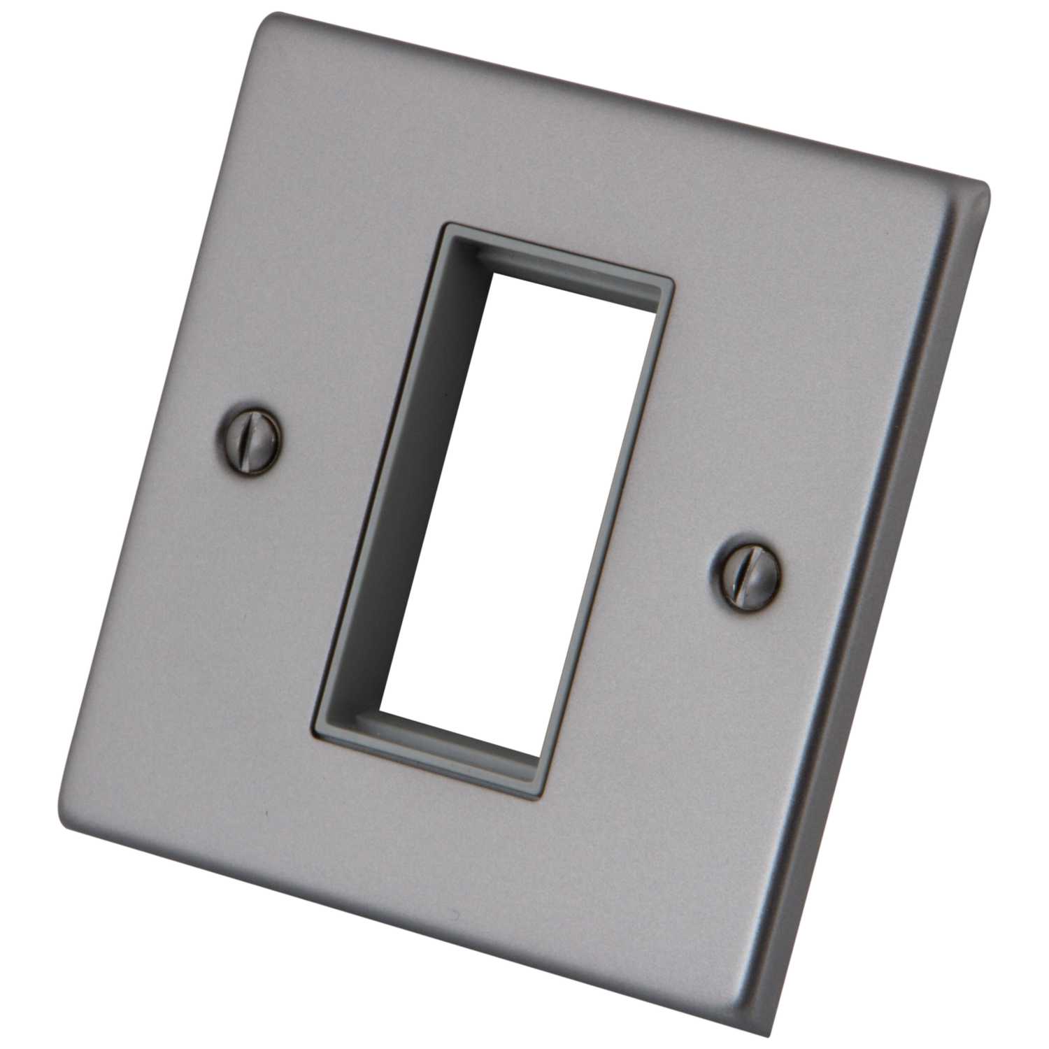 M2 Decorative 1 Gang 1 Euro Module Face Plate Gunmetal Grey Insert ...