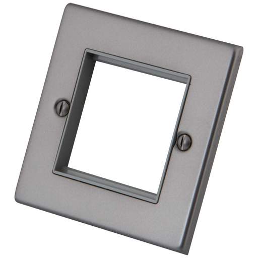 M2 Decorative 1 Gang 2 Euro Module Face Plate Gunmetal Grey Insert ...
