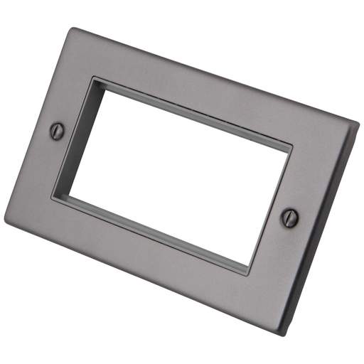 M2 Decorative 2 Gang 4 Euro Module Face Plate Gunmetal Grey Insert ...