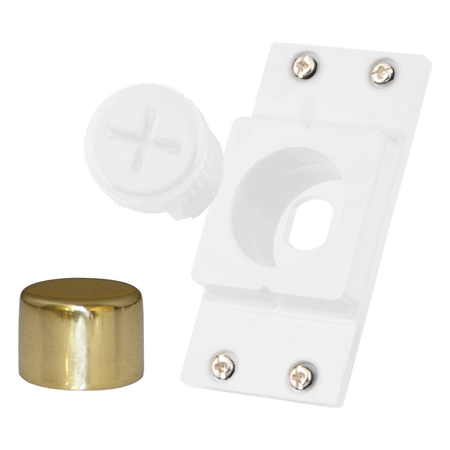 M2 Decorative Dimmer Assembly Module White with Polished Brass Cap ...