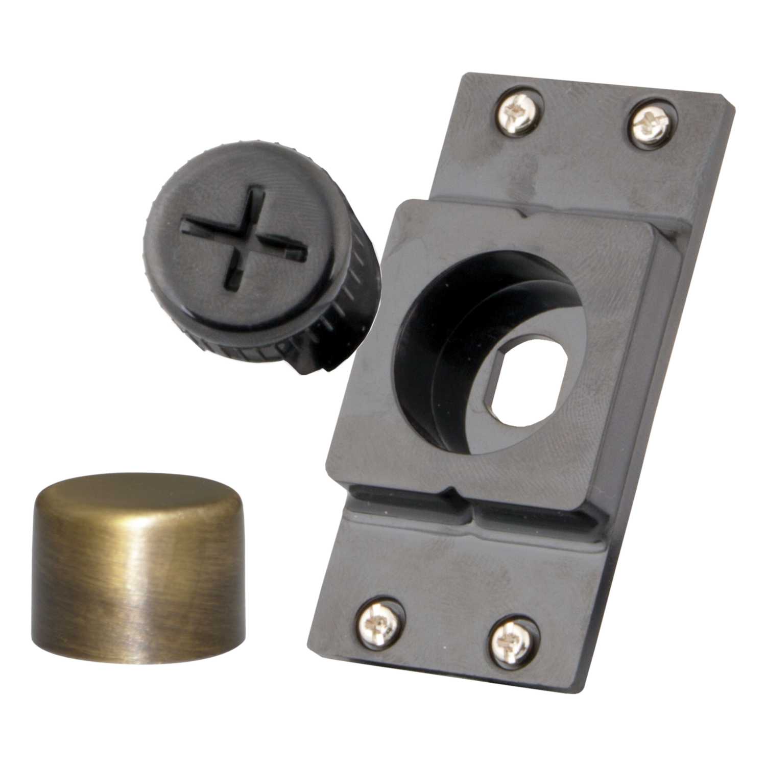 M2 Decorative Dimmer Assembly Module Black with Antique Brass Cap (6162 ...
