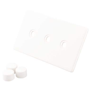 M2 Decorative Screwless 3 Gang Unfurnished Dimmer Plate Painted Matt ...