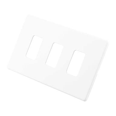 M2 Decorative Screwless 3 Gang Grid Front Plate Painted Matt White ...