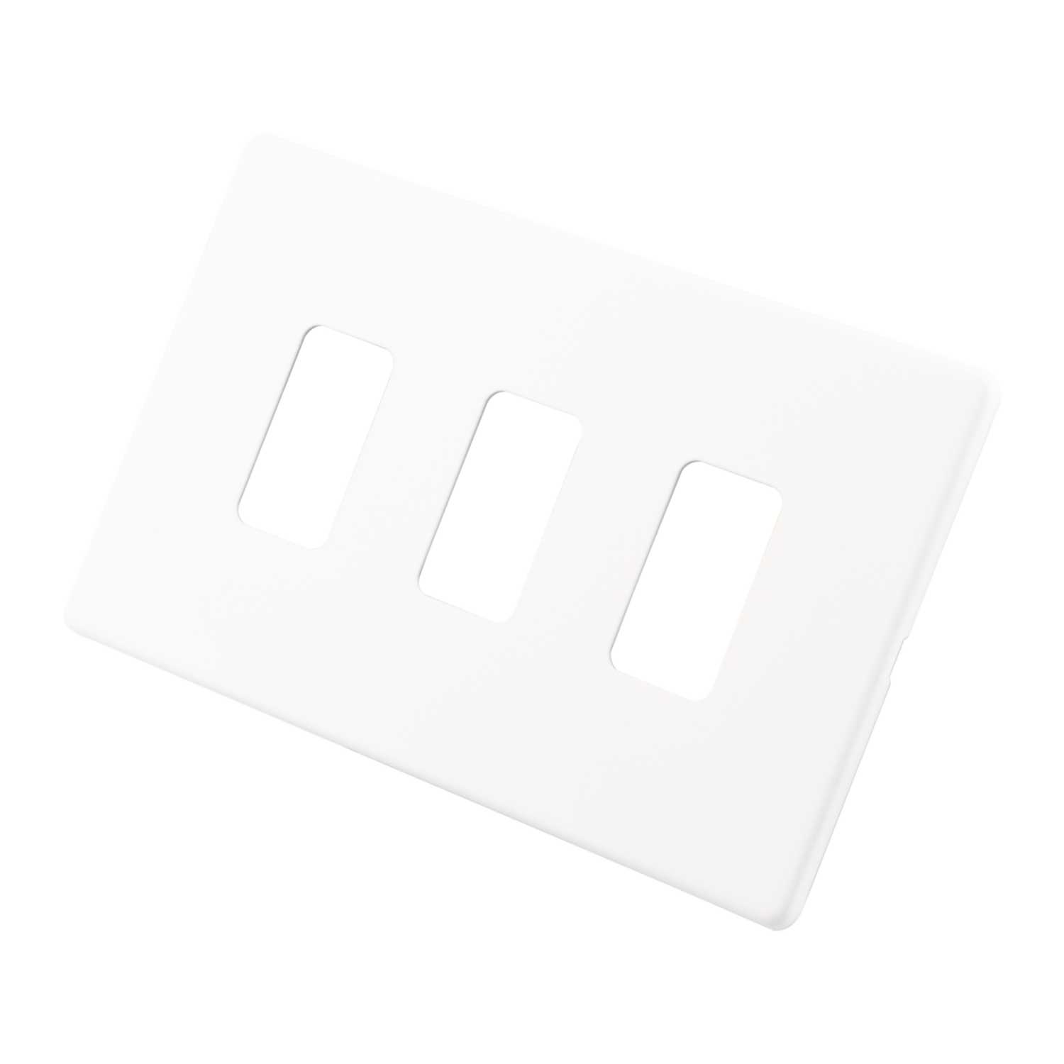 M2 Decorative Screwless 3 Gang Grid Front Plate Painted Matt White ...