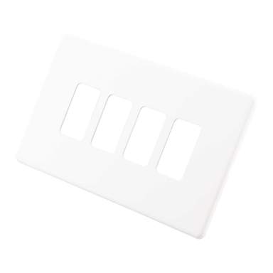 M2 Decorative Screwless 4 Gang Grid Front Plate Painted Matt White ...