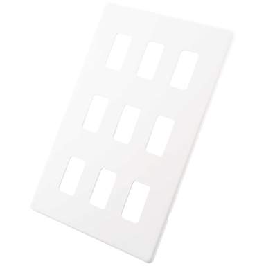 M2 Decorative Screwless 9 Gang Grid Front Plate Painted Matt White ...