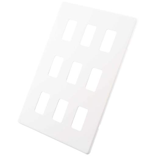 M2 Decorative Screwless 9 Gang Grid Front Plate Painted Matt White ...