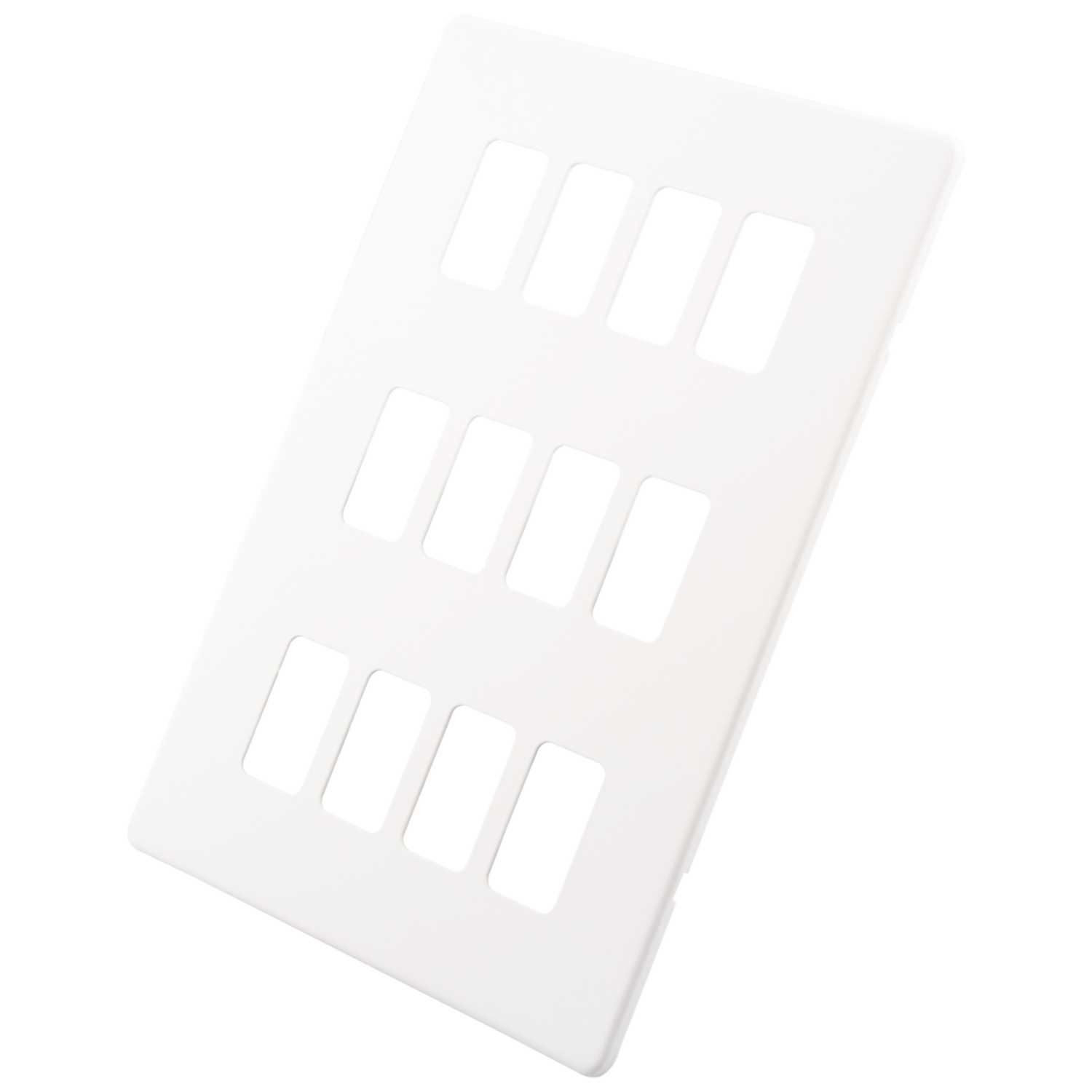 M2 Decorative Screwless 12 Gang Grid Front Plate Painted Matt White ...