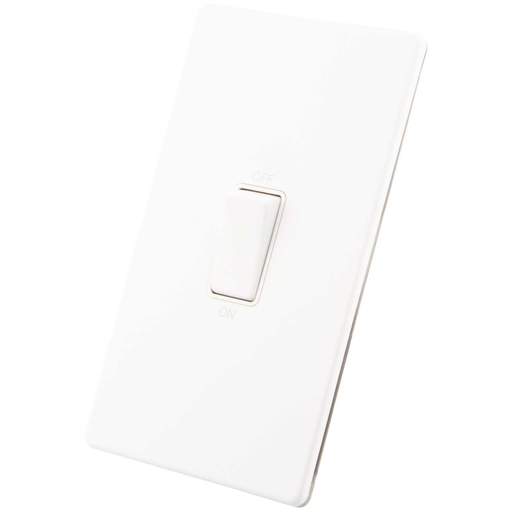 M2 Decorative Screwless 45A DP 2 Gang Vertical Switch White Insert ...