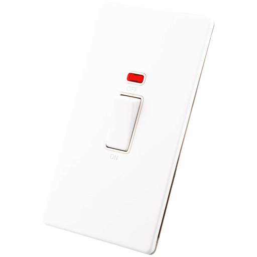 M2 Decorative Screwless 45A DP 2 Gang Vertical Switch with Neon White ...