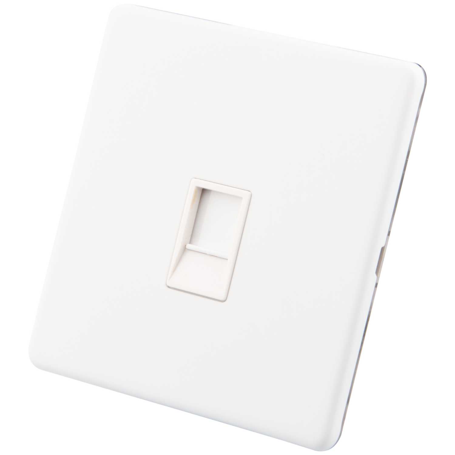 M2 Decorative Screwless 1 Gang RJ11 Telephone Socket White Insert ...