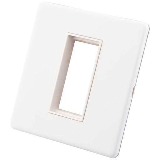 M2 Decorative Screwless 1 Gang 1 Euro Module Face Plate White Insert ...
