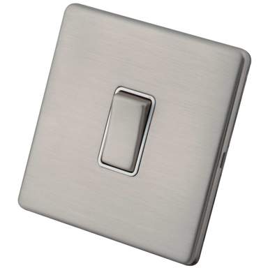 M2 Decorative Screwless 10A 1 Gang 2 Way Light Switch White Insert ...