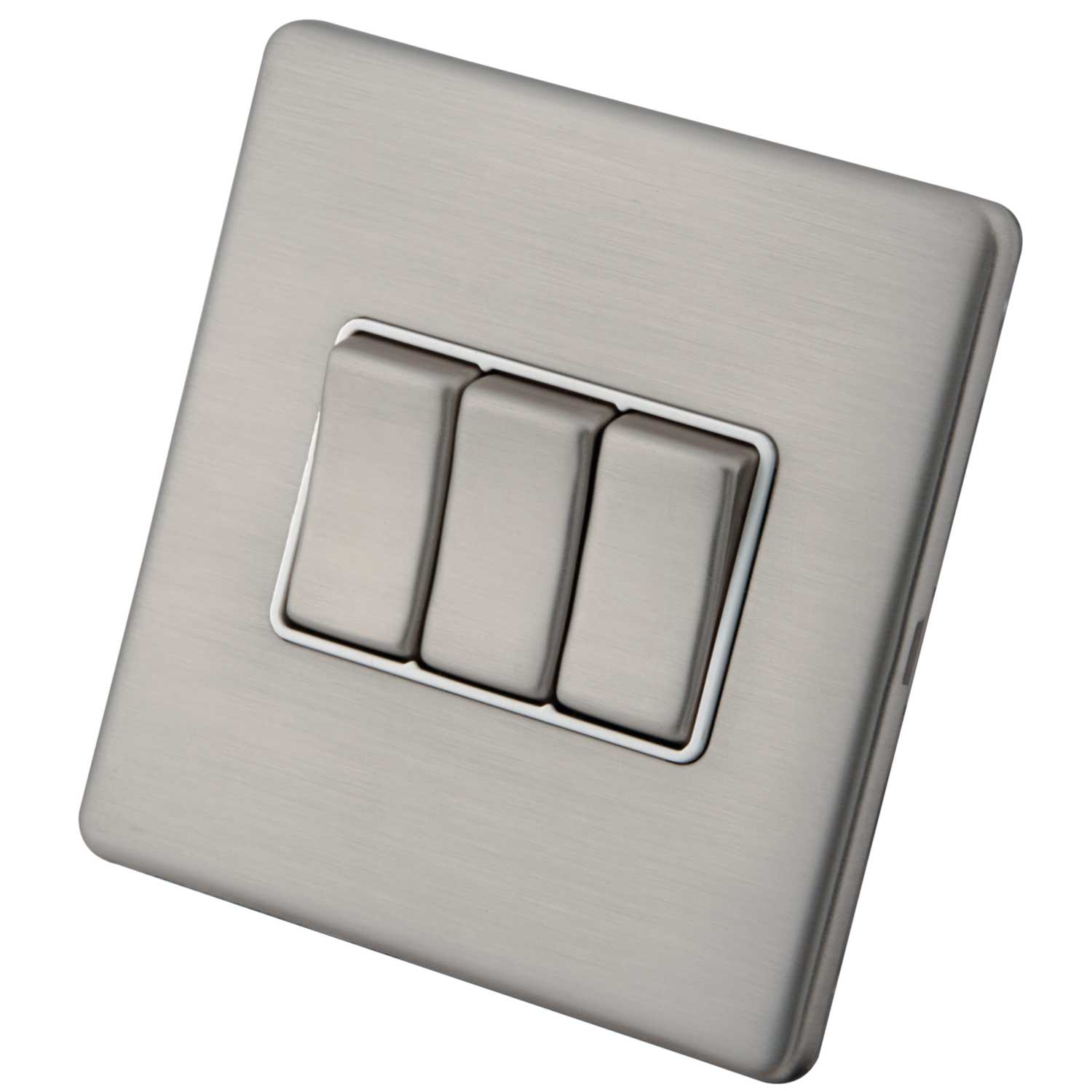 M2 Decorative Screwless 10A 3 Gang 2 Way Light Switch White Insert ...