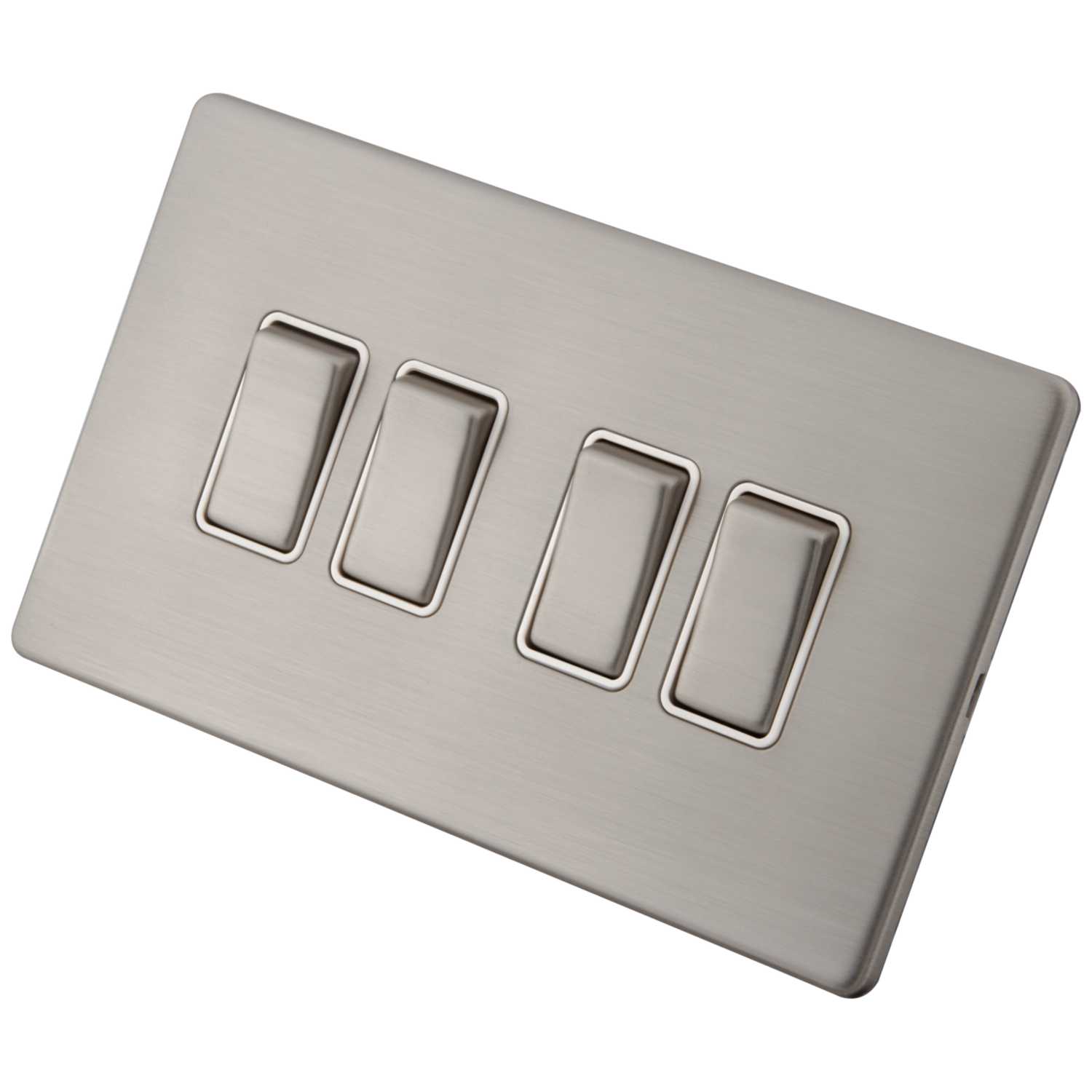 M2 Decorative Screwless 10A 4 Gang 2 Way Light Switch White Insert ...
