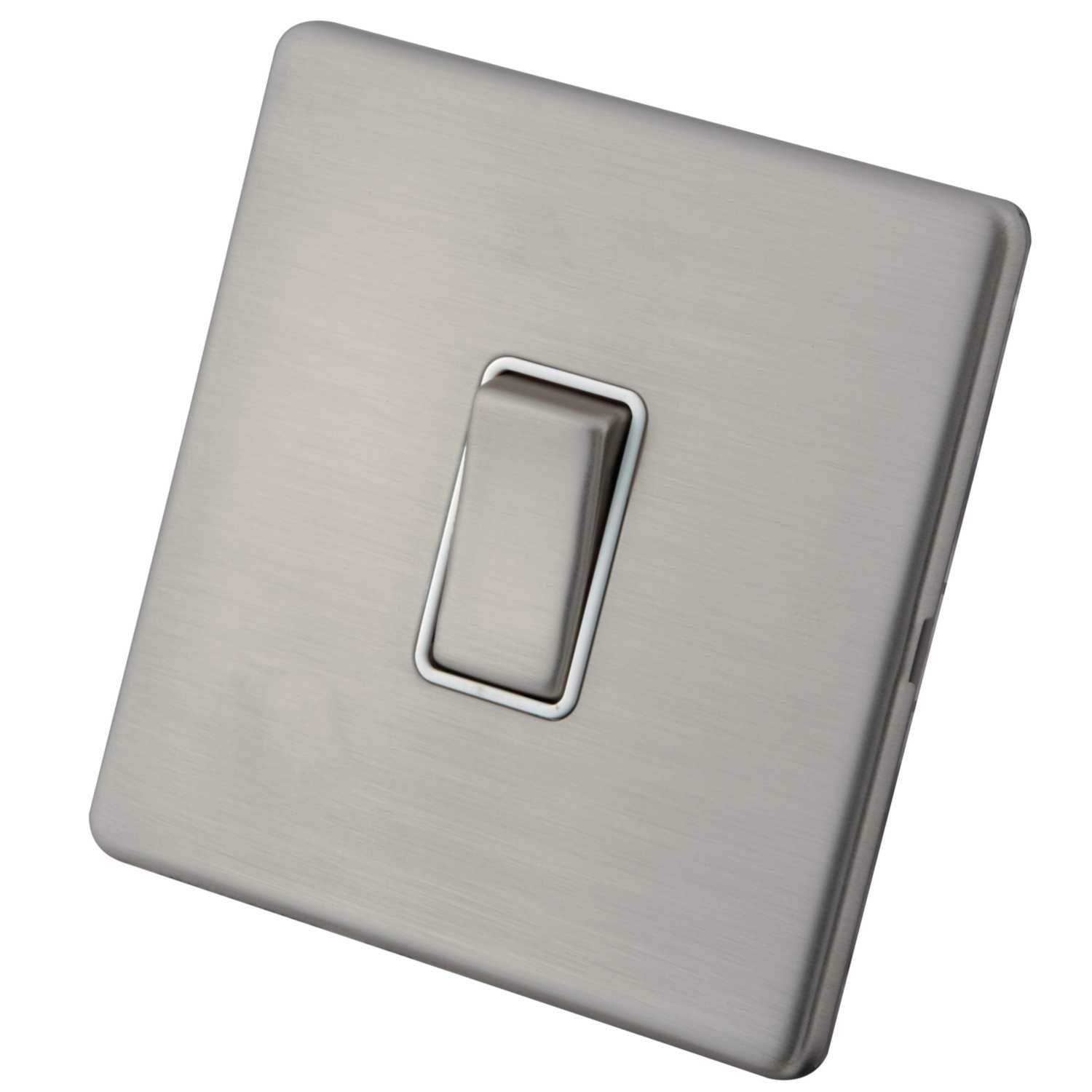 M2 Decorative Screwless 20A DP Switch White Insert Brushed Stainless ...