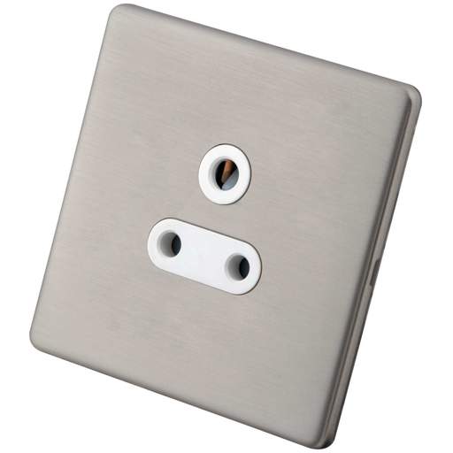 M2 Decorative Screwless 5A 1 Gang Switched Socket White Insert Brushed ...