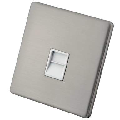 M2 Decorative Screwless 1 Gang Master Telephone Socket White Insert ...