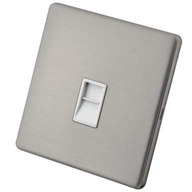 M2 Decorative Screwless 1 Gang CAT6 Socket White Insert Brushed ...
