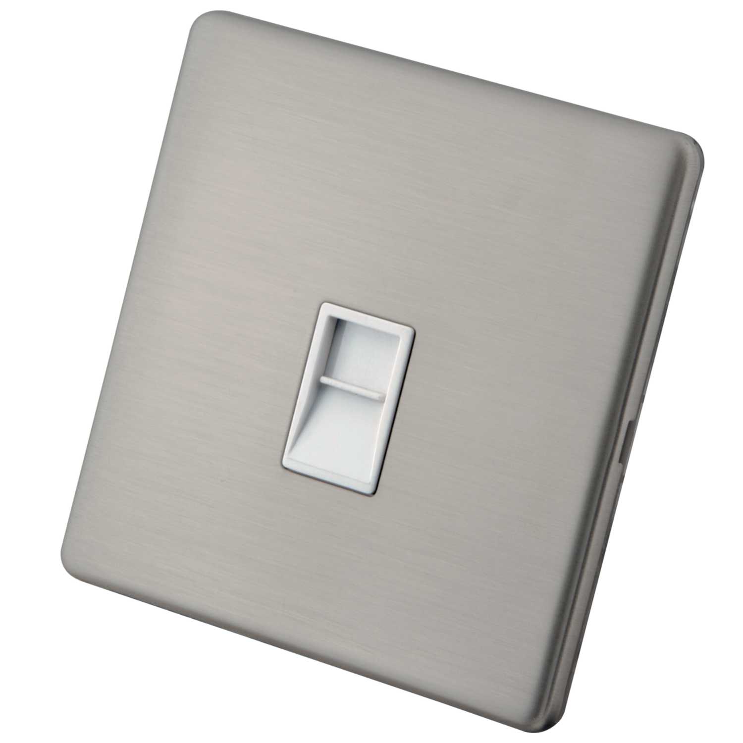 M2 Decorative Screwless 1 Gang CAT6 Socket White Insert Brushed ...