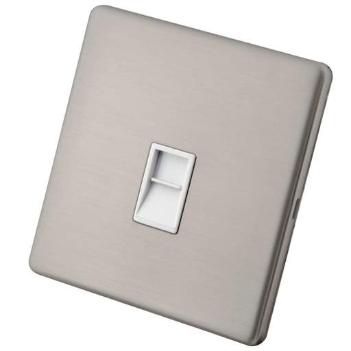 M2 Decorative Screwless 1 Gang RJ11 Telephone Socket White Insert ...