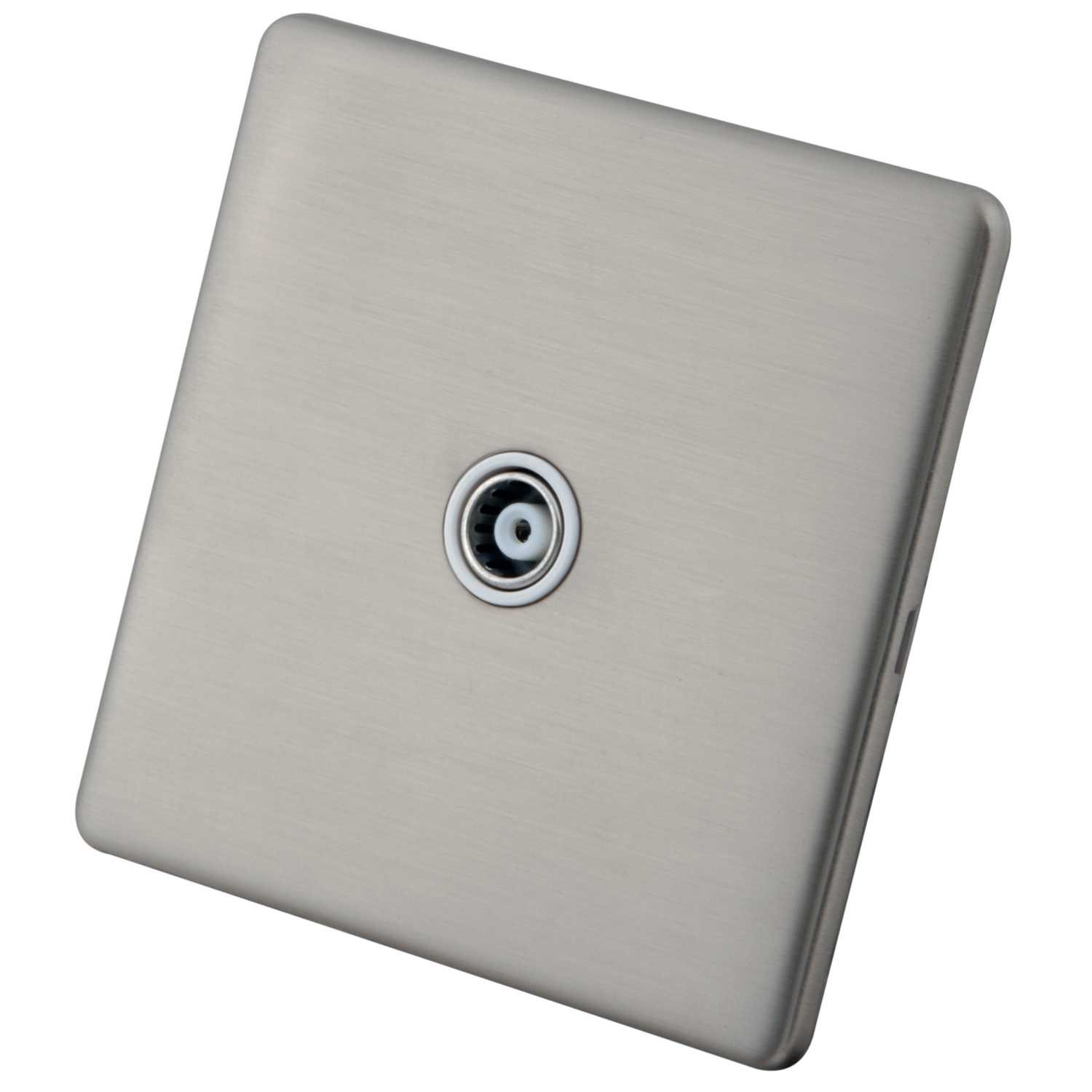 M2 Decorative Screwless 1 Gang Isolated Coaxial Socket White Insert ...