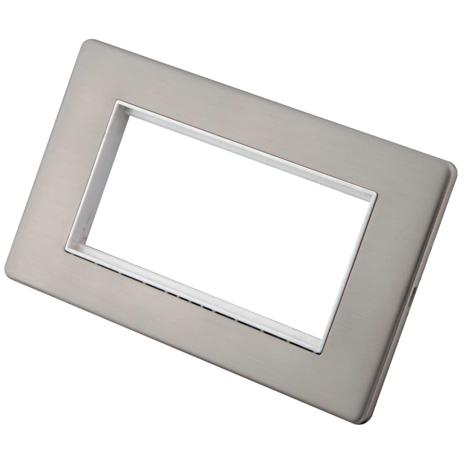 M2 Decorative Screwless 2 Gang 4 Euro Module Front Plate White Insert ...