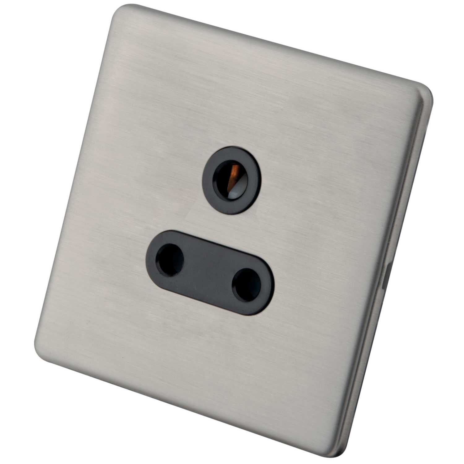 M2 Decorative Screwless 5A 1 Gang Switched Socket Black Insert Brushed ...