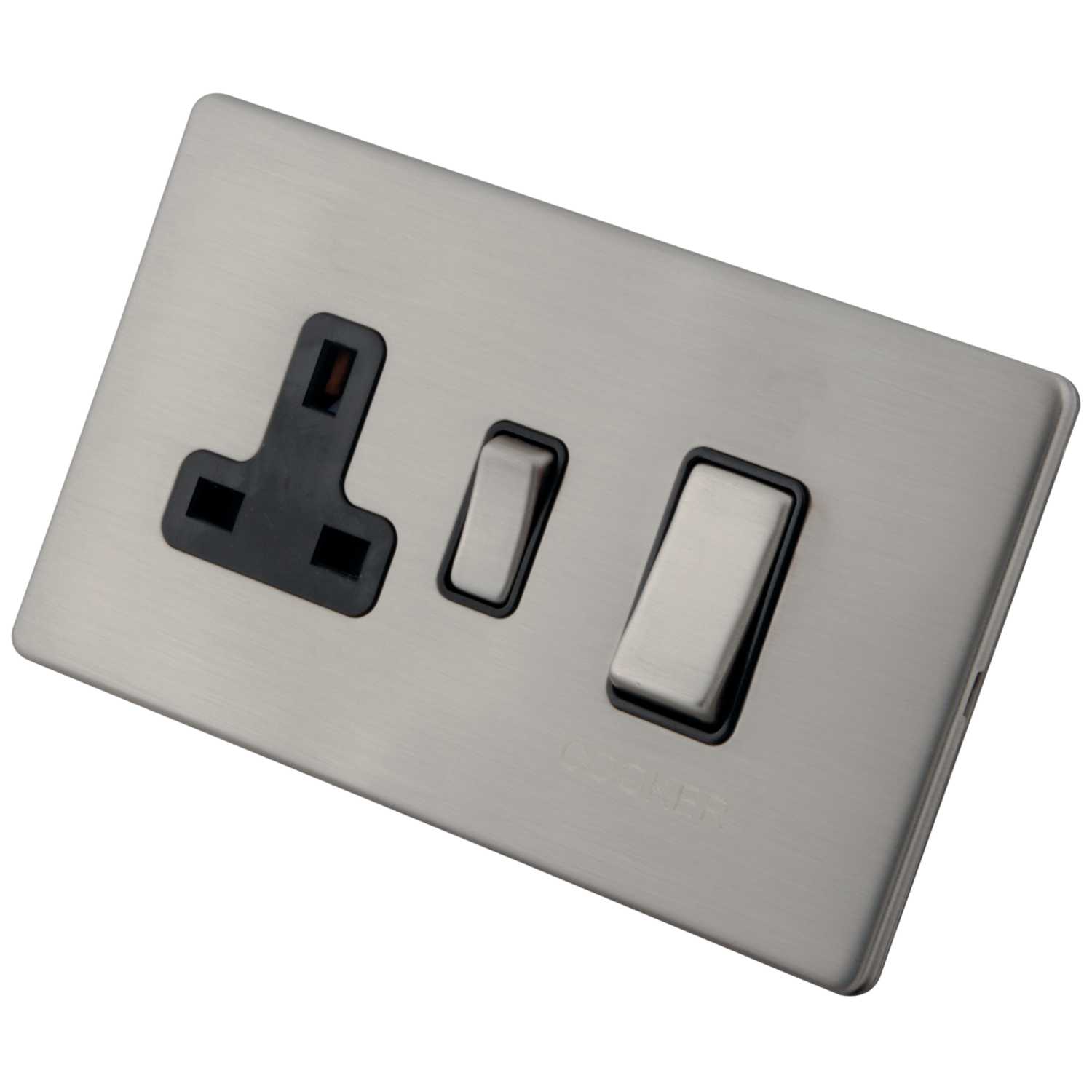 M2 Decorative Screwless 45A Cooker Control Unit Black Insert Brushed ...