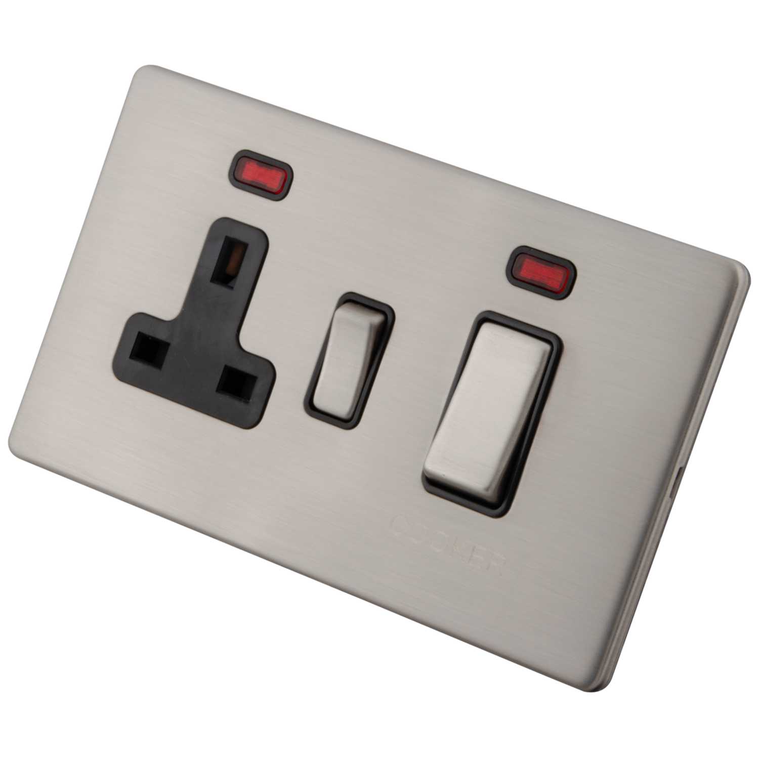 M2 Decorative Screwless 45A Cooker Control Unit with Neon Black Insert ...